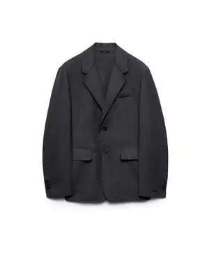 Prada Single-breasted Wool Blend Jacket - Grey