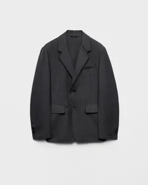 Prada Single-breasted Wool Blend Jacket - Slate Gray