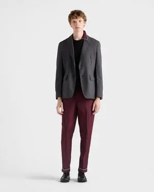 Prada Single-breasted Wool Blend Jacket - Slate Gray
