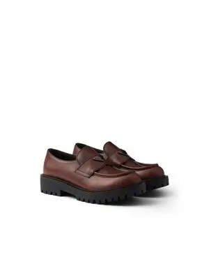 Prada Leather Loafers - Brown