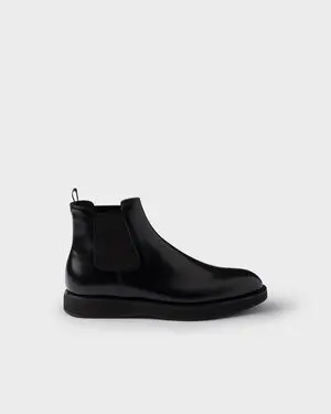 Prada Brushed Leather Chelsea Boots