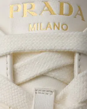 Prada Downtown Nappa Leather And Suede Sneakers - Brown