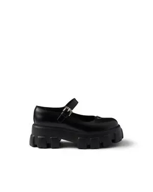 Prada Brushed Leather Monolith Mary Janes