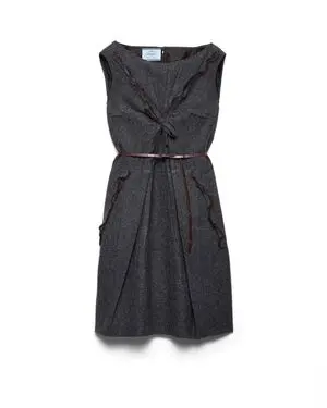 Prada Shetland Wool Dress Grey