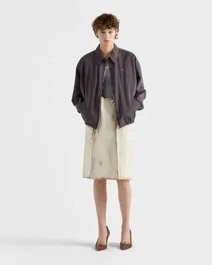 Prada Gabardine Blouson Jacket - Smoky Gray