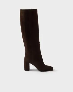 Prada Heeled Suede Boots