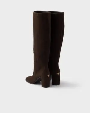 Prada Heeled Suede Boots