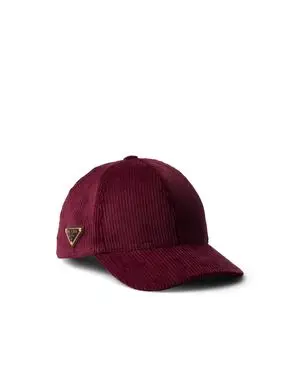 Prada Corduroy Cap - Red