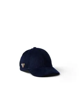 Prada Corduroy Baseball Cap - Blue