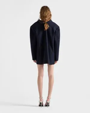 Prada Shetland Wool Jacket With Jewel Buttons - Navy