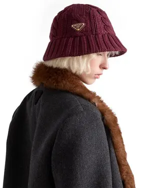 Prada Wool Bucket Hat - Red
