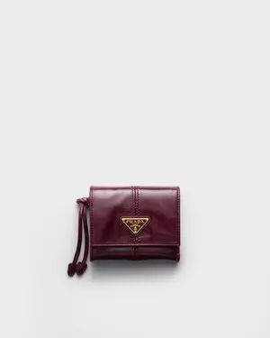 Prada Small Leather Wallet - Burgundy