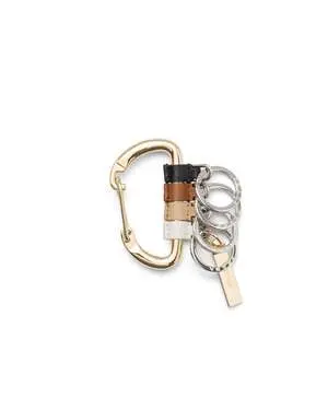 Prada Leather And Metal Keychain - Black