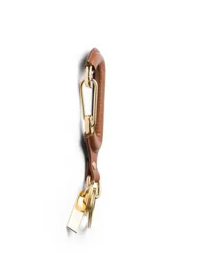 Prada Leather Key Ring - Brown