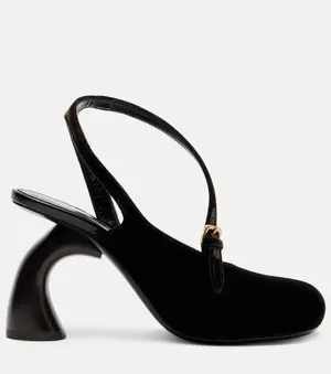 Dries Van Noten 95 Velvet Slingback Pumps