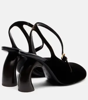 Dries Van Noten 95 Velvet Slingback Pumps