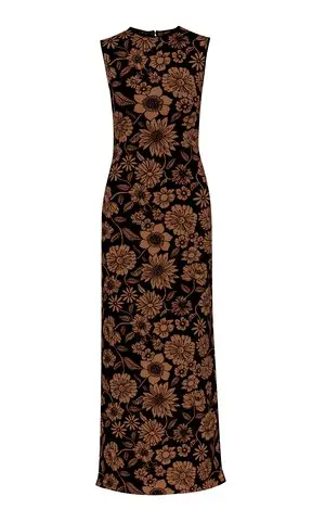 PEPA POMBO Solea Printed Maxi Dress - Black