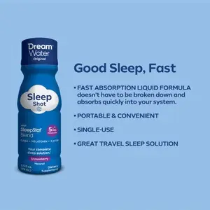 DREAM WATER Sleep Aid Supplement Drink; Melatonin 5mg, Gaba