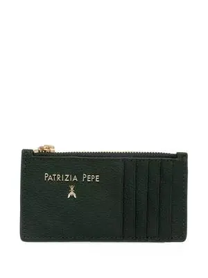Patrizia Pepe Logo-lettering Leather Card Holder - Green