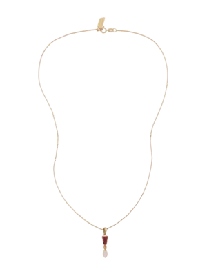 LOREN STEWART Carmilla Garnet And Topaz Necklace - Gold