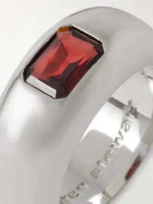 LOREN STEWART Gentry Sterling Garnet Ring