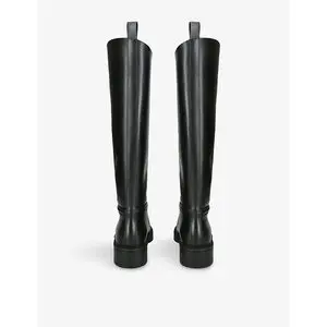 STUART WEITZMAN Celia Flat Leather Knee-high Boots - Black