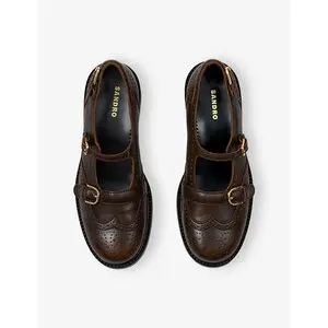 Sandro Buckle Leather Derby Shoes