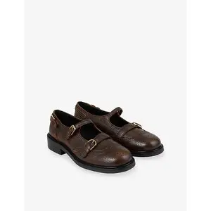 Sandro Buckle Leather Derby Shoes