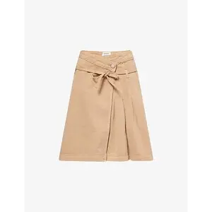 DAMSON MADDER Kat Kilt Wrap-front Denim Midi Skirt