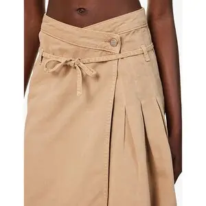 DAMSON MADDER Kat Kilt Wrap-front Denim Midi Skirt