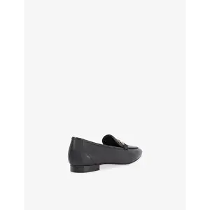 DUNE Grained Flat Leather Loafers - Black Leather
