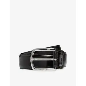 BOSS Branded-buckle Leather Belt - Dark Brown