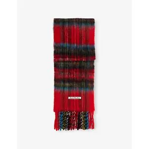 Acne Studios Check Mohair-wool Blend Scarf - Red/blue
