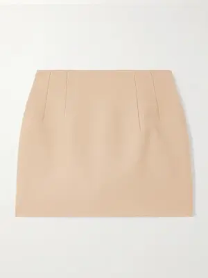 Wardrobe.NYC Contour Wool Mini Skirt - Neutrals