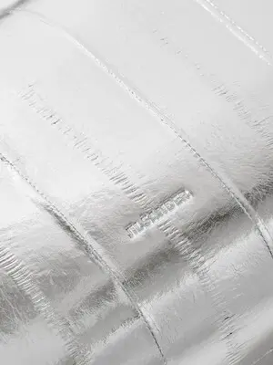 JIL SANDER Goji Pillow Metallic Crinkled-leather Shoulder Bag