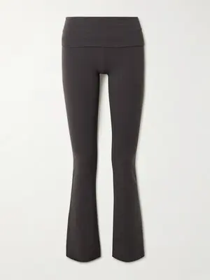 SKIMS Stretch-cotton Jersey Foldover Pants - Gray