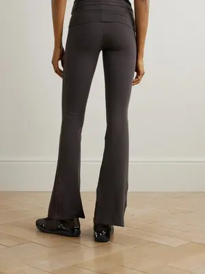 SKIMS Stretch-cotton Jersey Foldover Pants - Gray