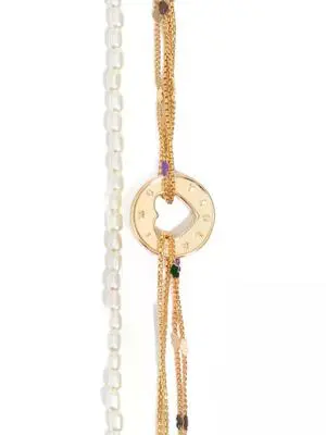 Bimba Y Lola Tone Faux Pearl And Multi-chain Bracelet