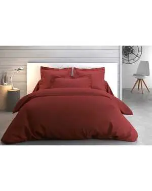 ANNE DE SOLENE Vexin 200 Thread-count Duvet Cover - Bourgogne