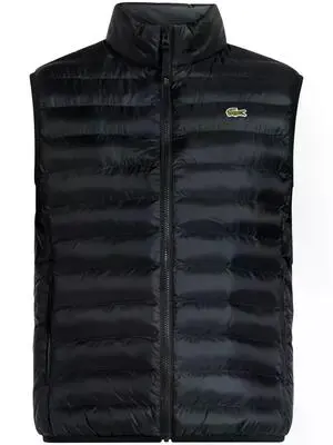 Lacoste Padded Gilet With Embroidered Logo - Black