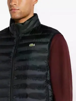 Lacoste Padded Gilet With Embroidered Logo - Black