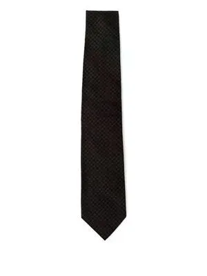 TOM FORD Patterned-jacquard Silk Neck Tie - Brown