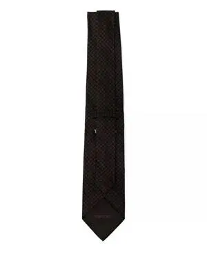 TOM FORD Patterned-jacquard Silk Neck Tie - Brown