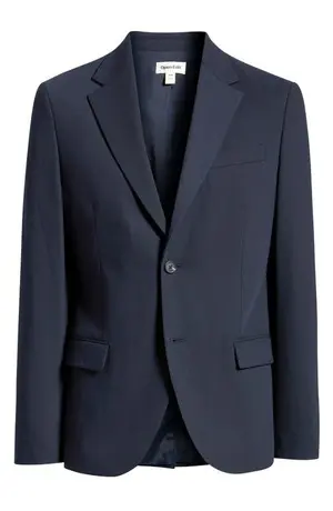 OPEN EDIT Slim Fit Solid Stretch Suit Jacket - Navy Seaborne