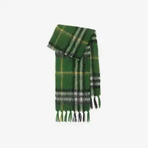 Burberry Check Mohair Wool Scarf - Leaf