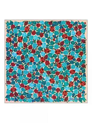 Bimba Y Lola Rose-print Scarf - Blue
