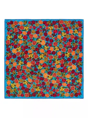 Bimba Y Lola Rose-print Scarf - Blue