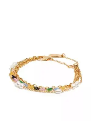Bimba Y Lola Multi-chain Gemstone Bracelet - Gold