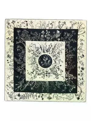 Bimba Y Lola Floral-print Square Scarf - Neutrals