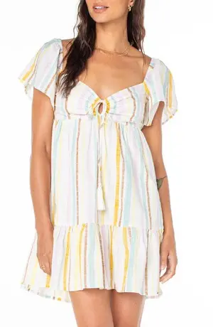 Roxy Striped Cotton Mini Dress